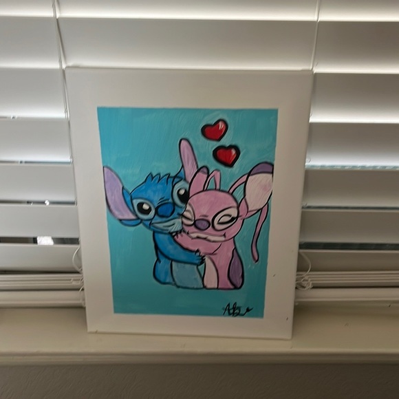 Wall Decor | Stitch And Angel Hand Painted Canvas 11x14 | Poshmark
